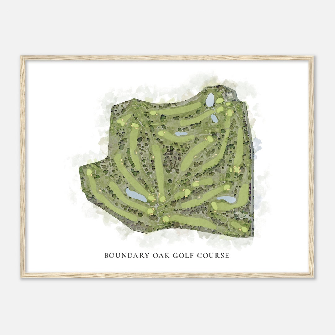 Boundary Oak Golf Course, California - Classic Watercolor Map | Golfer ...