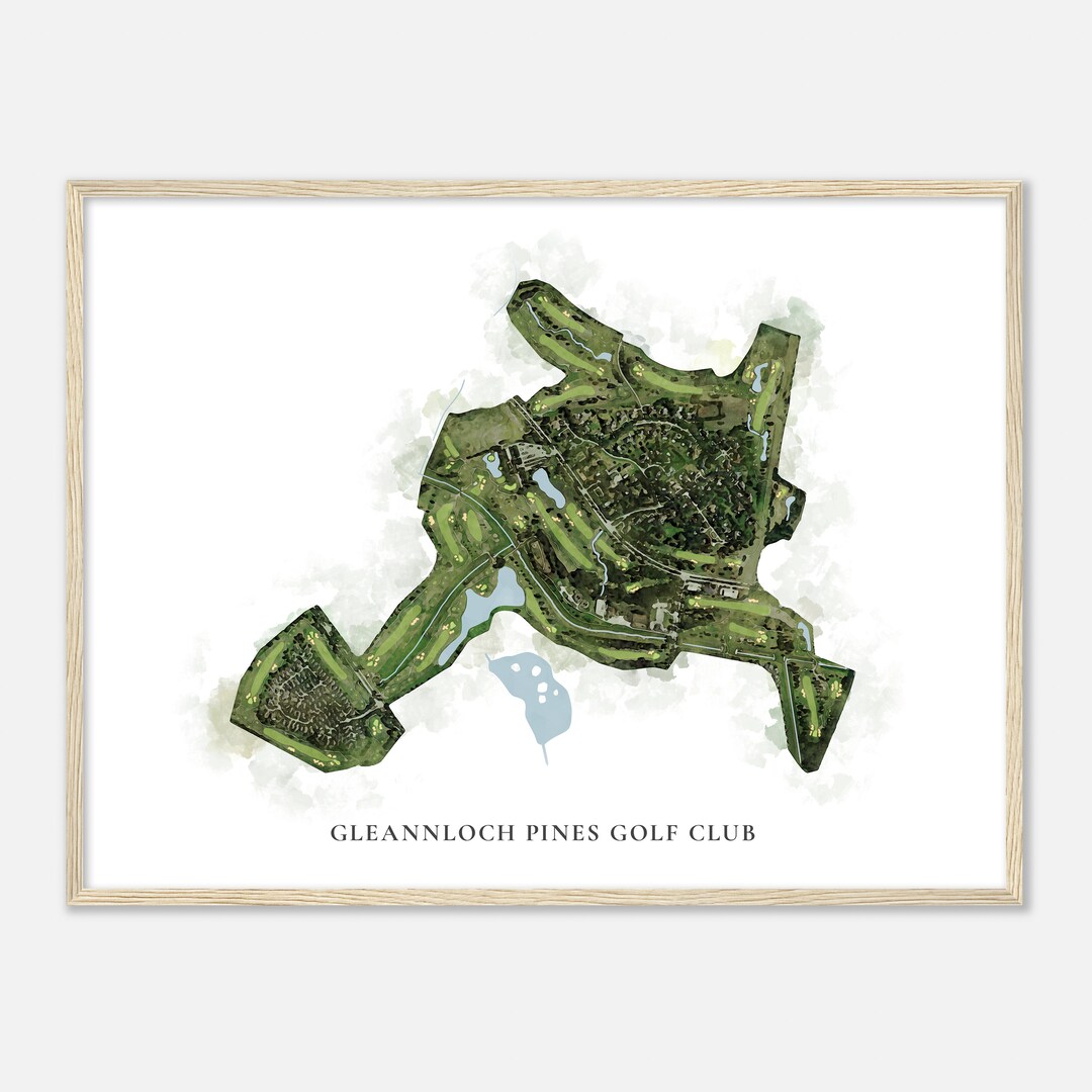 Gleannloch Pines Golf Club, Texas - Classic Watercolor Map | Golfer ...