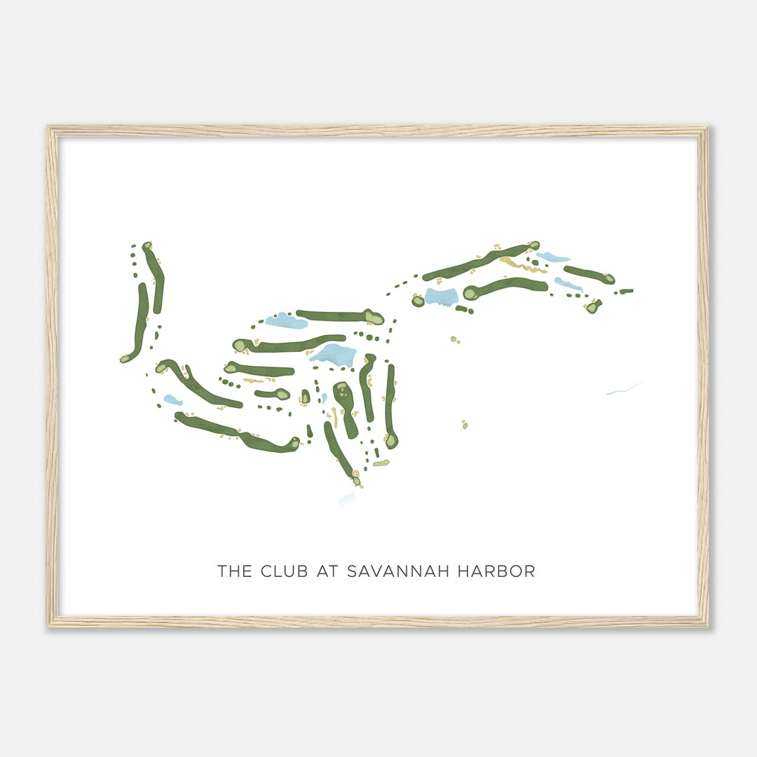 The Club at Savannah Harbor, Georgia - Modern Watercolor Map | Golfer ...