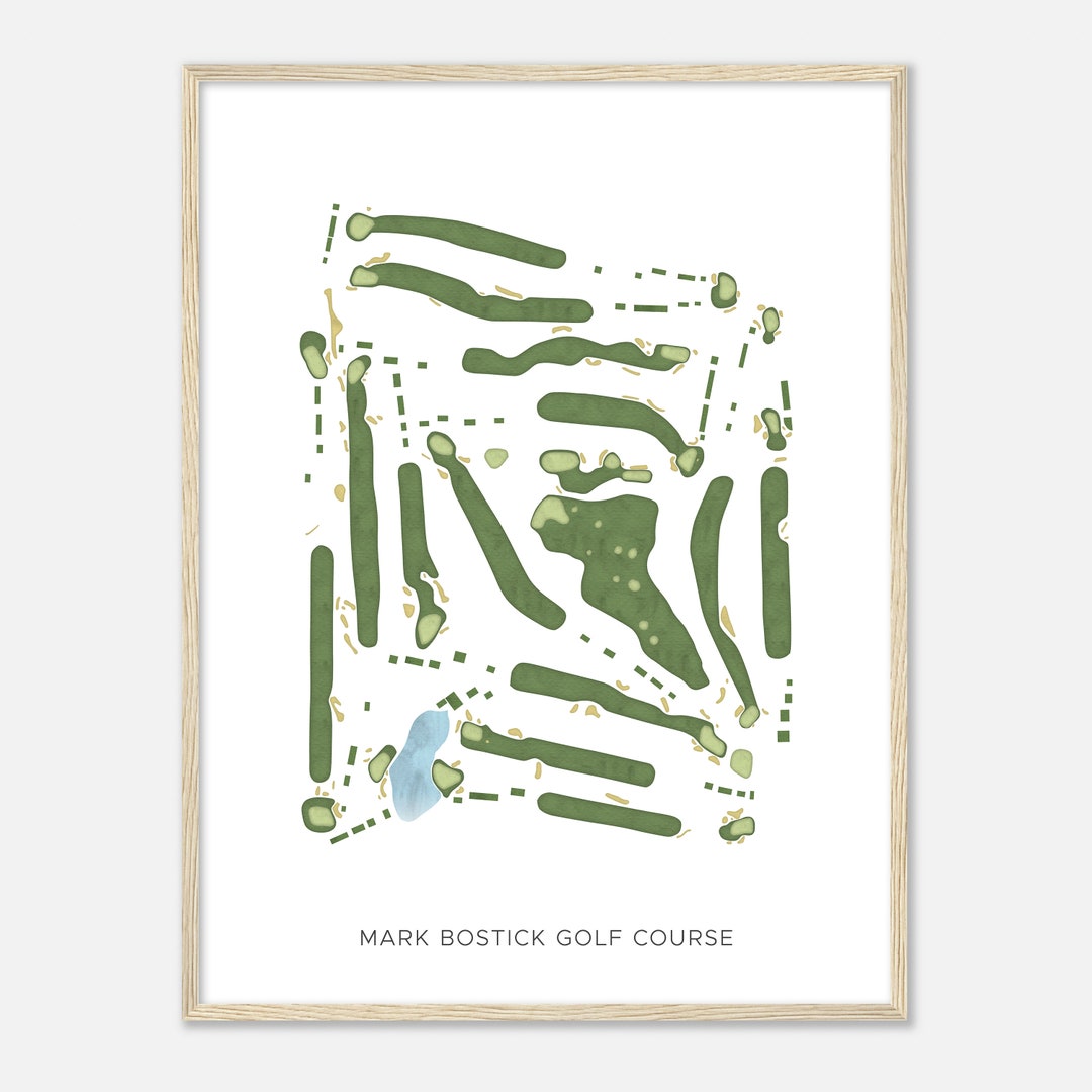 Mark Bostick Golf Course, Florida - Modern Watercolor Map | Golfer Gift ...