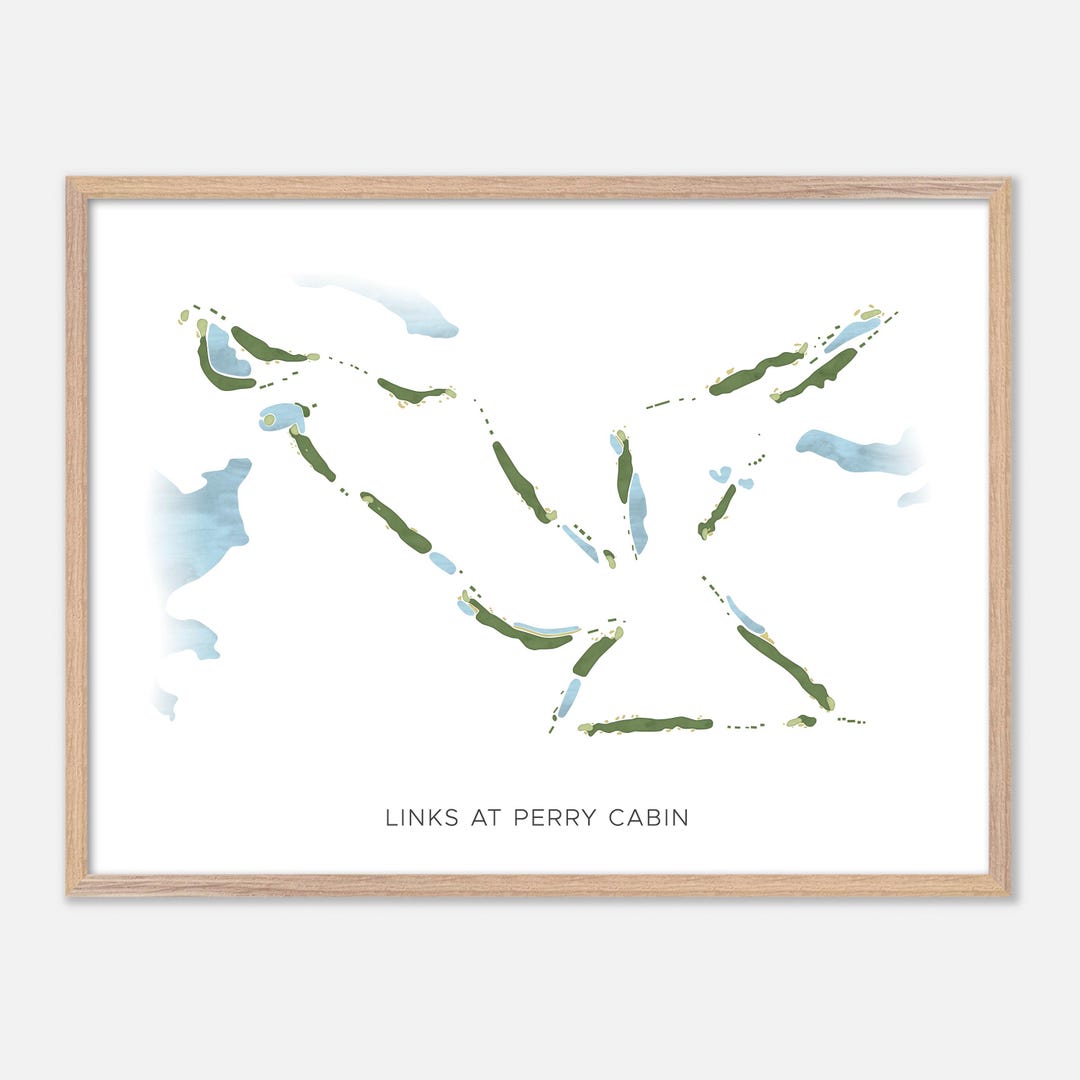 Links at Perry Cabin in , Maryland - Modern Watercolor Map | Golfer ...