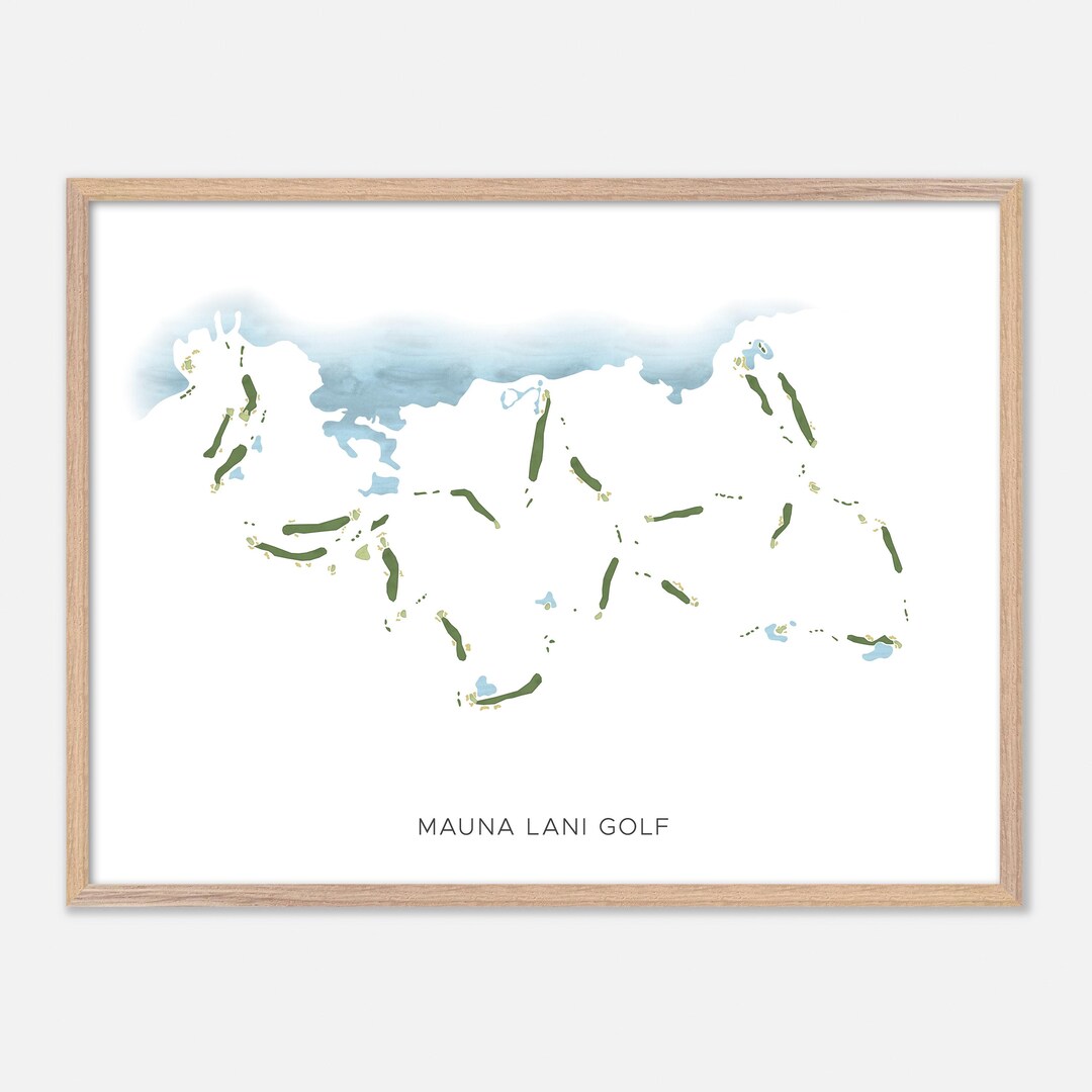 Mauna Lani Golf, Hawaii - Modern Watercolor Map | Golfer Gift, Golf ...