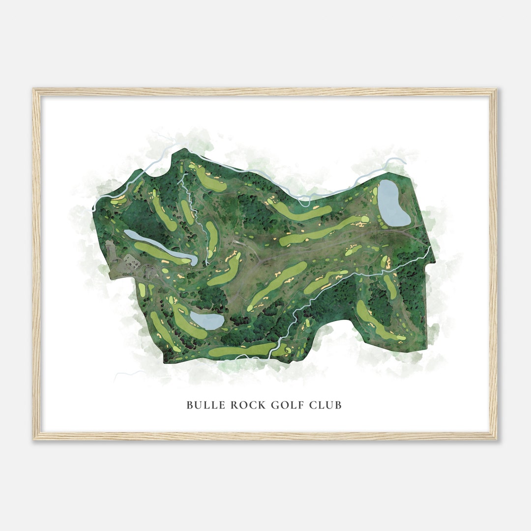 Bulle Rock Golf Club, Maryland - Classic Watercolor Map | Golfer Gift ...