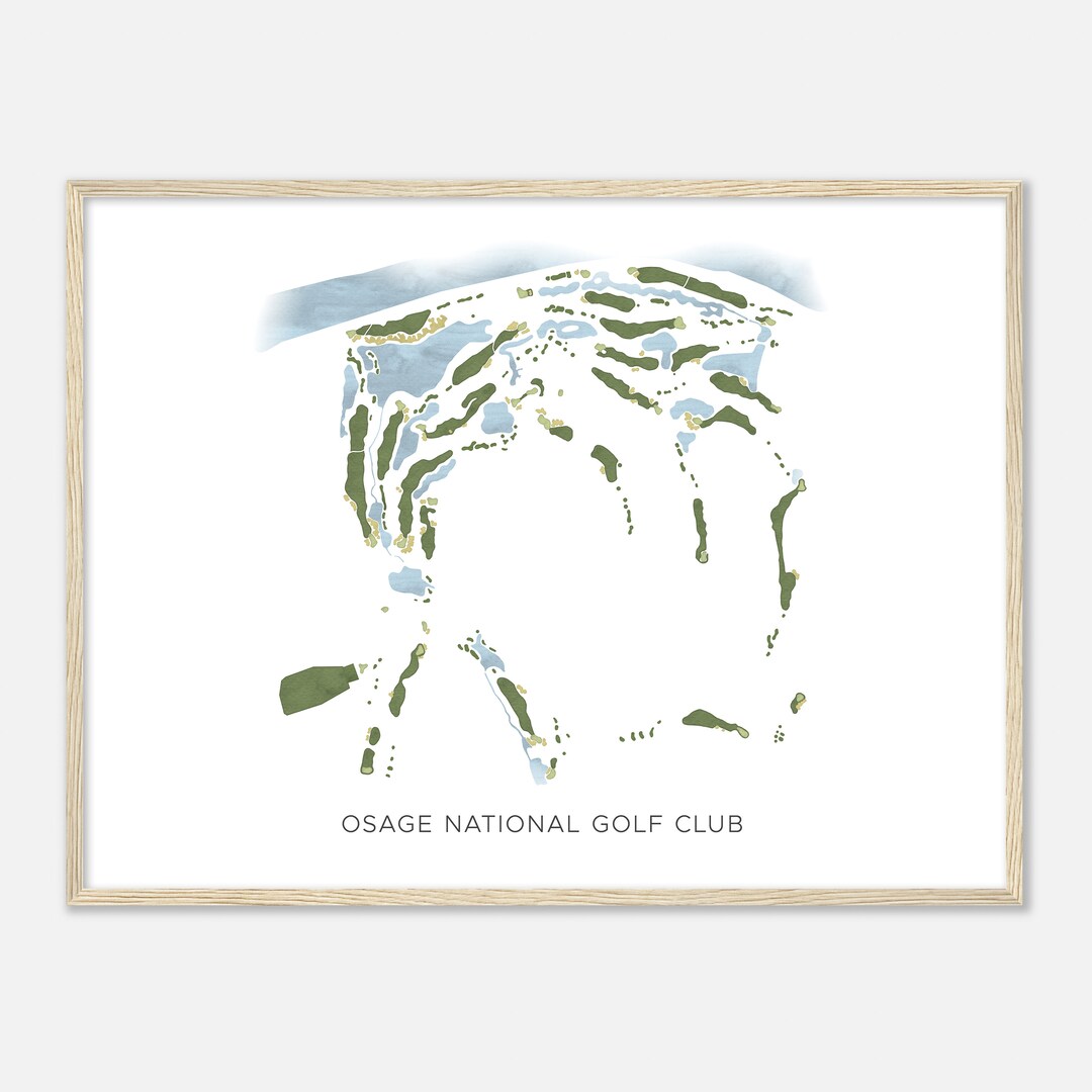 Osage National Golf Club, Missouri - Modern Watercolor Map | Golfer ...