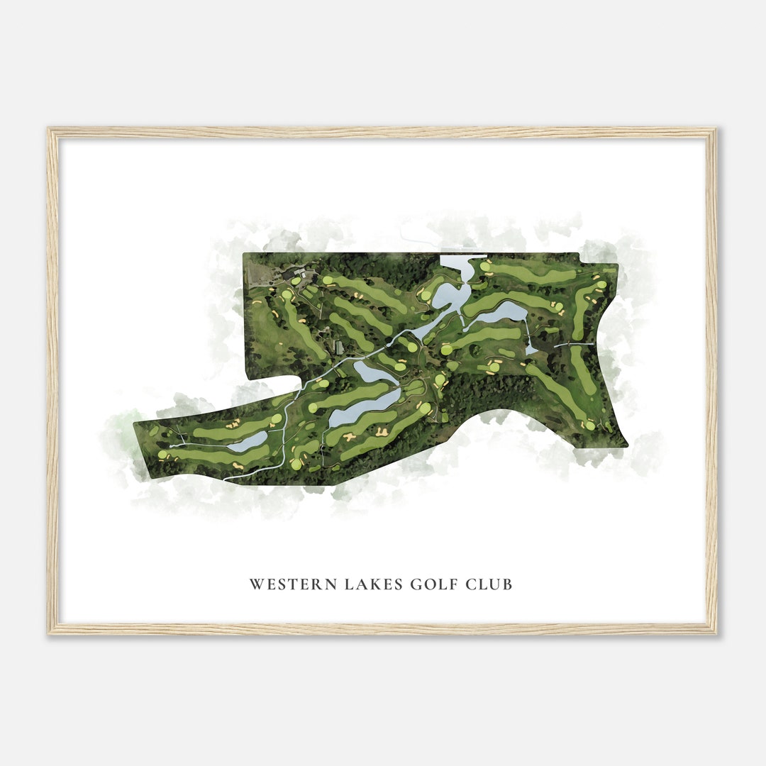 Western Lakes Golf Club, Wisconsin - Classic Watercolor Map | Golfer ...
