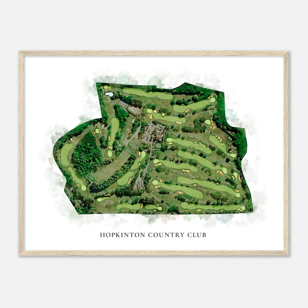 Hopkinton Country Club, Massachusetts - Classic Watercolor Map | Golfer ...