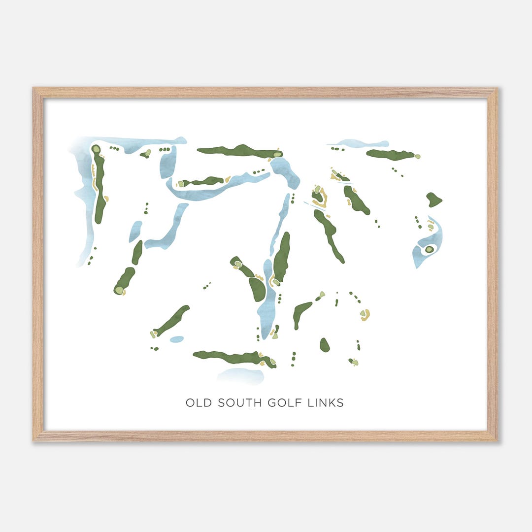 Old South Golf Links in Bluffton, South Carolina - Modern Watercolor Map | Golfer Gift, Golf ...