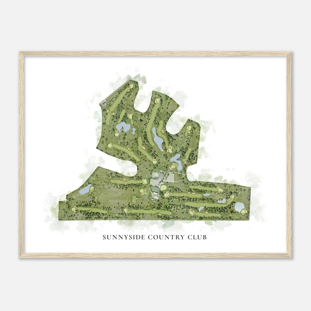 Sunnyside Country Club, Iowa - Classic Watercolor Map | Golfer Gift ...
