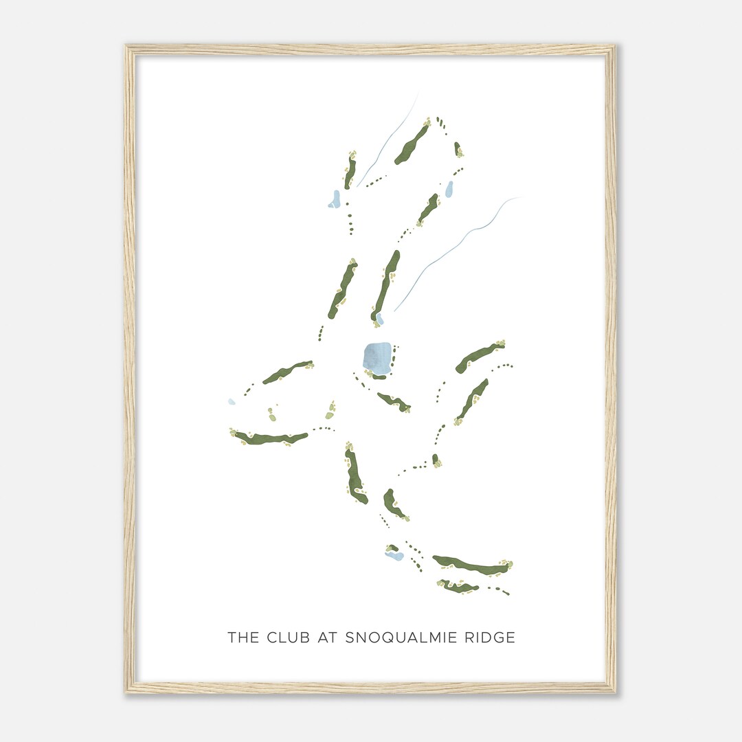 The Club at Snoqualmie Ridge, Washington - Modern Watercolor Map ...