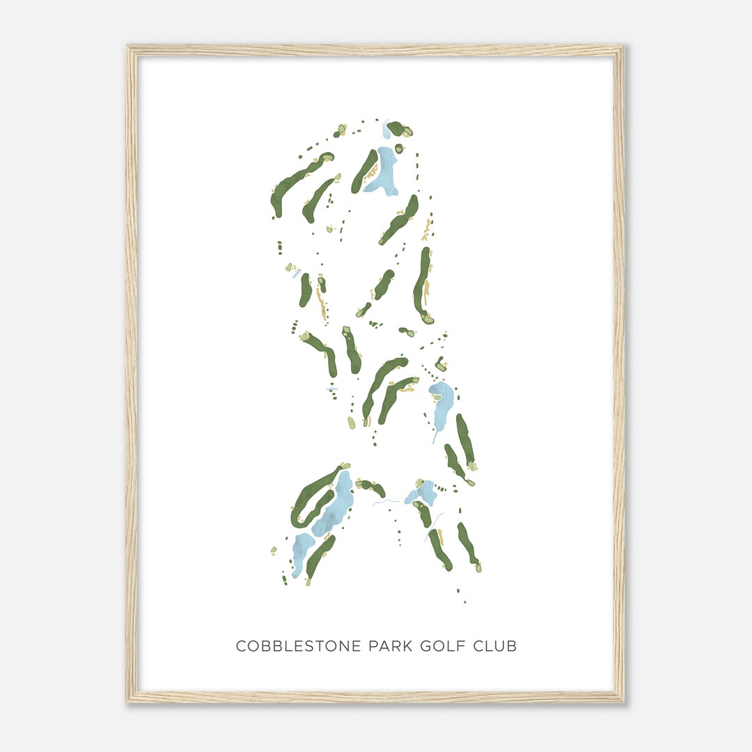 Cobblestone Park Golf Club, South Carolina - Modern Watercolor Map ...
