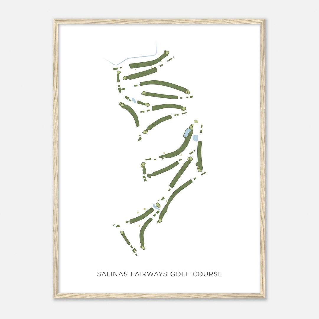 Salinas Fairways Golf Course, California - Modern Watercolor Map ...