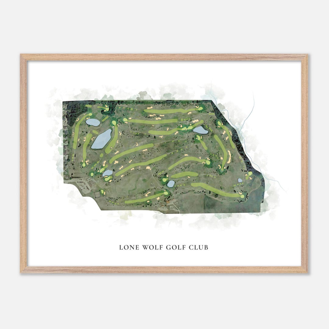 Lone Wolf Golf Club in , Canada - Classic Watercolor Map | Golfer Gift ...