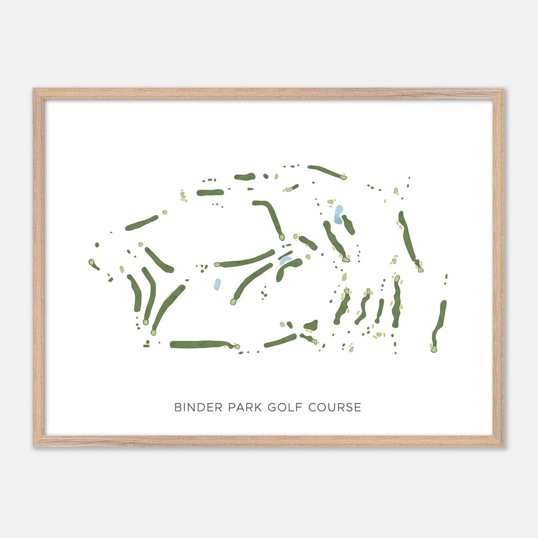 Binder Park Golf Course, Michigan - Modern Watercolor Map | Golfer Gift ...