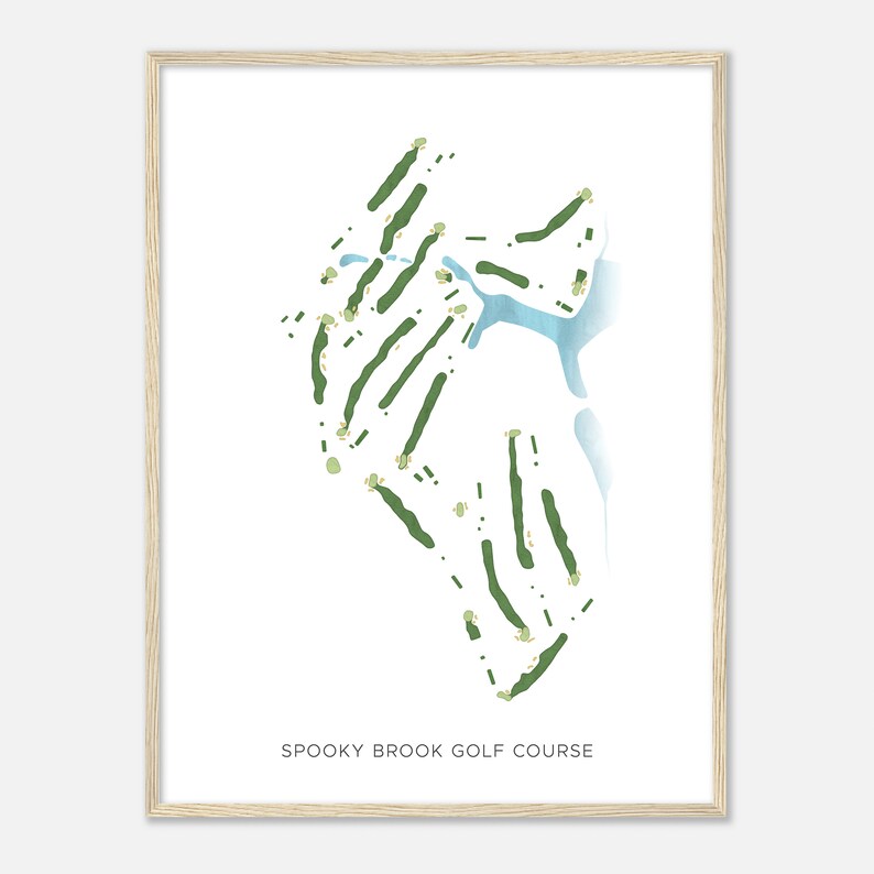 Spooky Brook Golf Course, New Jersey Modern Watercolor Map Golfer Gift ...