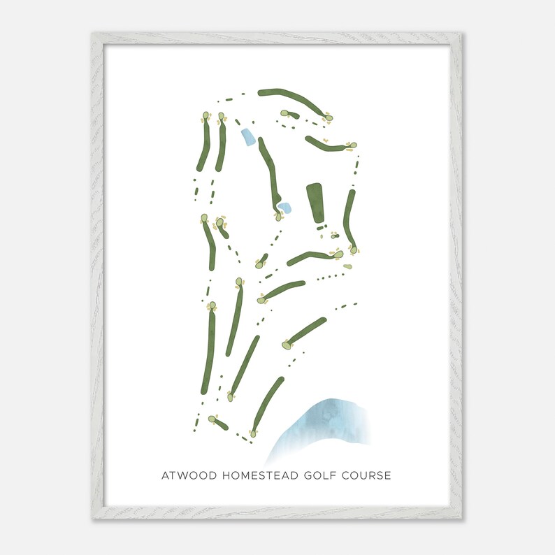 Atwood Homestead Golf Course in Rockford, Illinois - Modern Watercolor ...