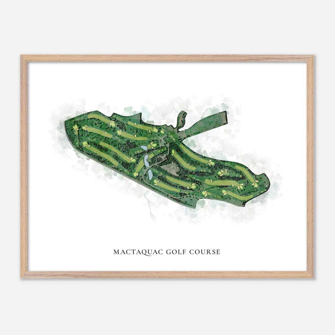 Mactaquac Golf Club , Kanada - Klassische Aquarell Landkarte | Golfer ...