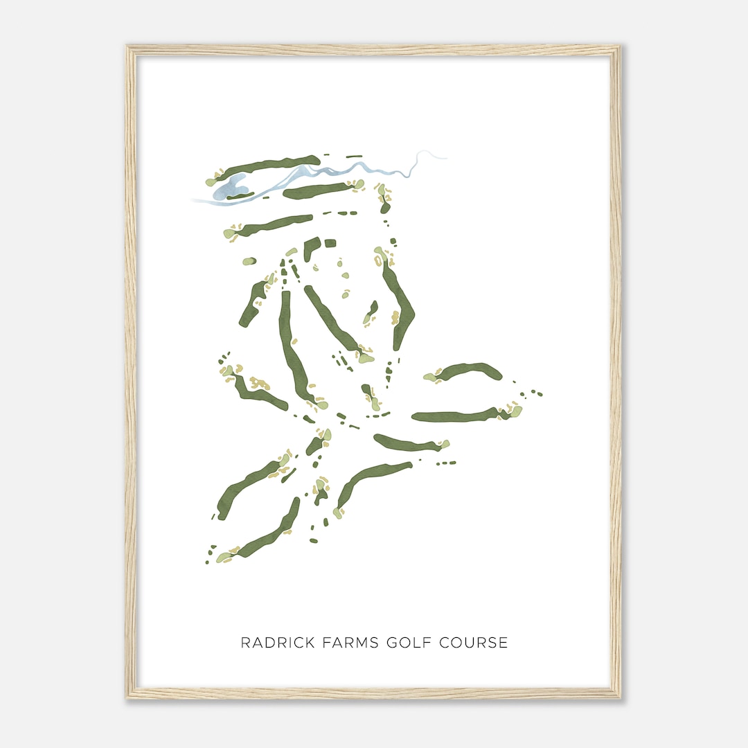 Radrick Farms Golf Course, Michigan Modern Watercolor Map Golfer Gift ...