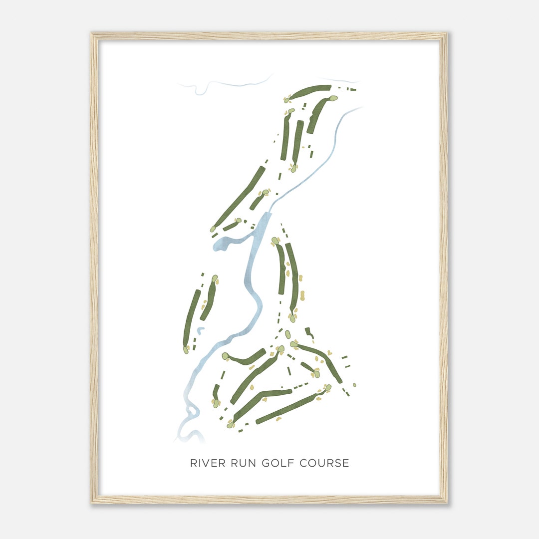 River Run Golf Course, Wisconsin - Modern Watercolor Map | Golfer Gift ...
