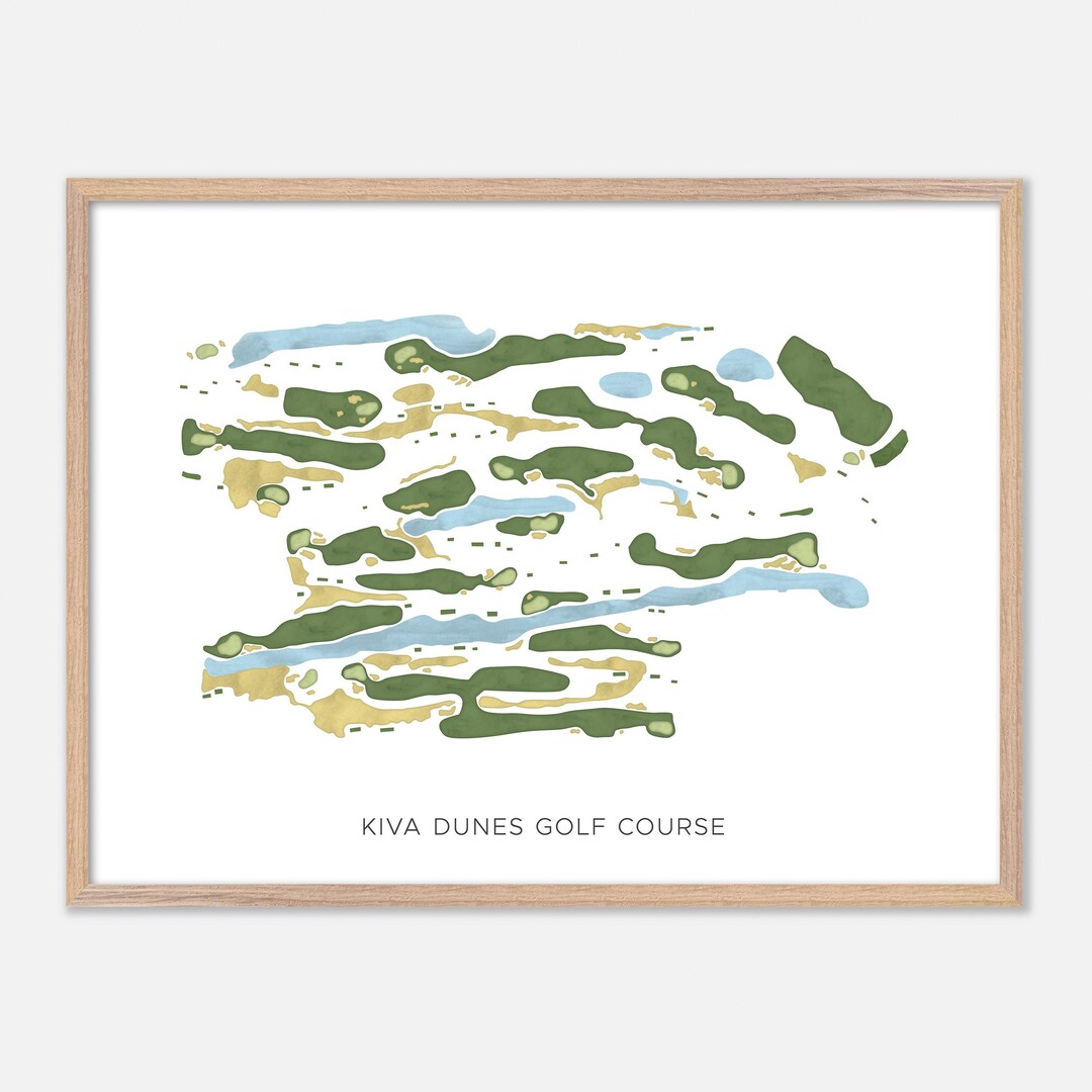 Kiva Dunes Golf Course in Gulf Shores, Alabama - Modern Watercolor Map ...