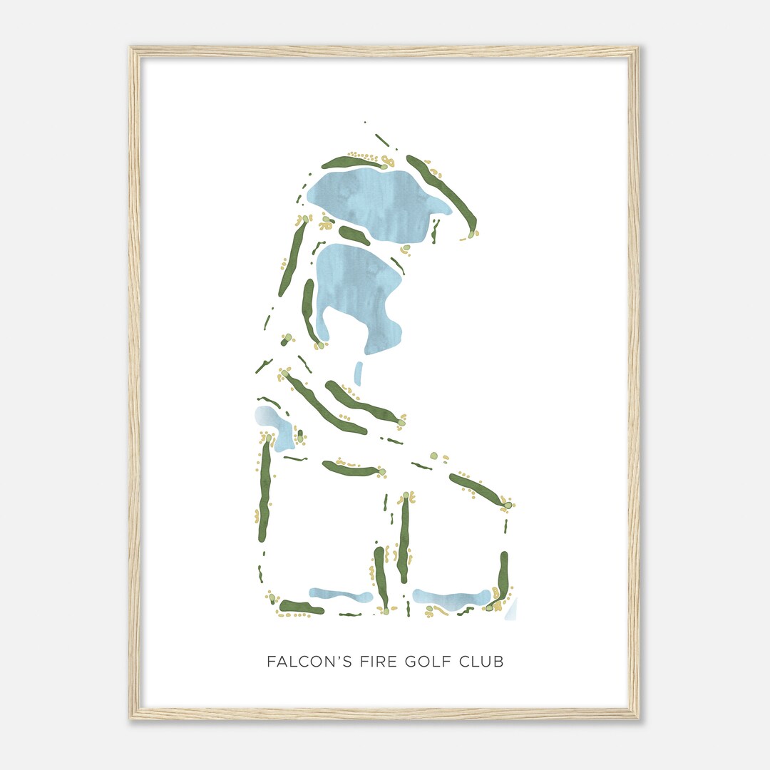 Falcon's Fire Golf Club, Florida - Modern Watercolor Map | Golfer Gift ...