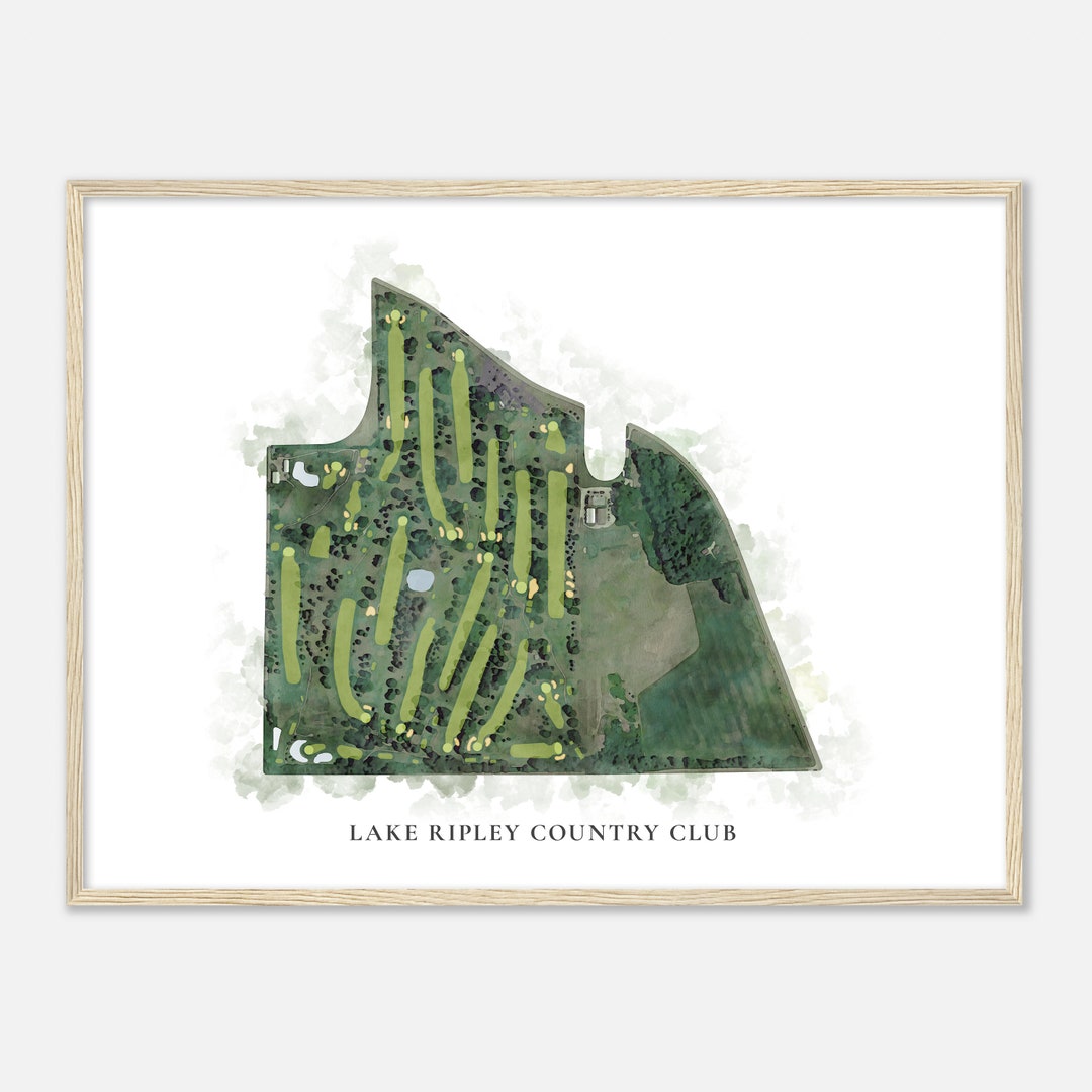 Lake Ripley Country Club, Wisconsin - Classic Watercolor Map | Golfer ...