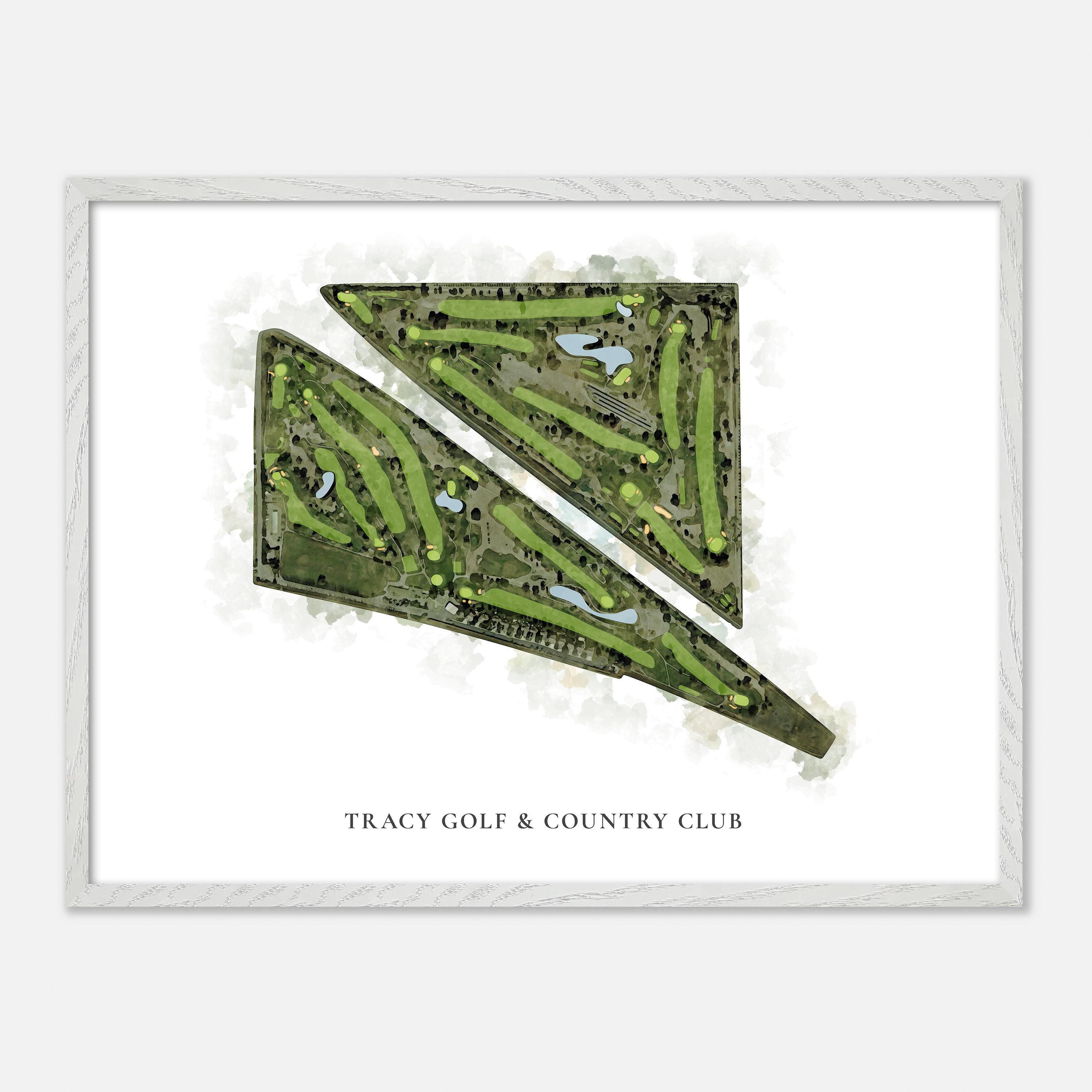Tracy Golf & Country Club in Tracy, California - Classic Watercolor Map ...