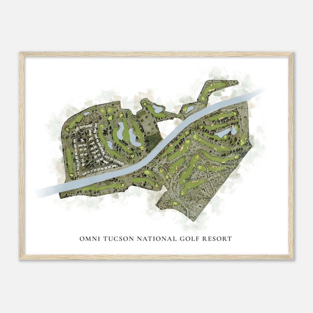 Omni Tucson National Golf Resort, Arizona - Classic Watercolor Map ...