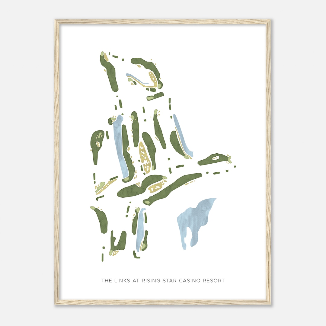 The Links at Rising Star Casino Resort, Indiana - Modern Watercolor Map ...