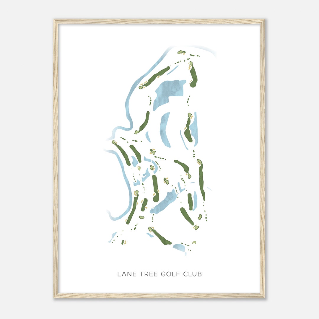 Lane Tree Golf Club, North Carolina - Modern Watercolor Map | Golfer ...