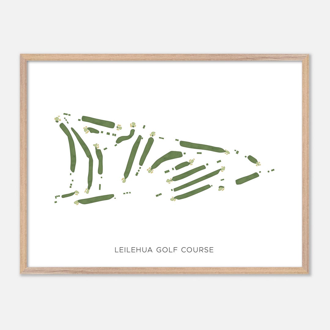 Leilehua Golf Course in Waipio Acres, Hawaii - Modern Watercolor Map ...
