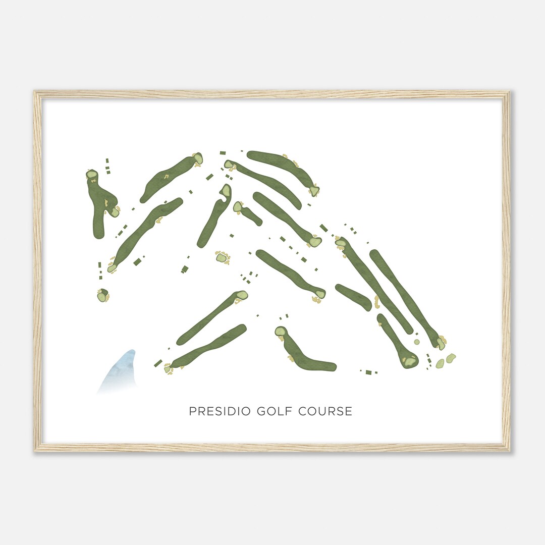 Presidio Golf Course, California - Modern Watercolor Map | Golfer Gift ...