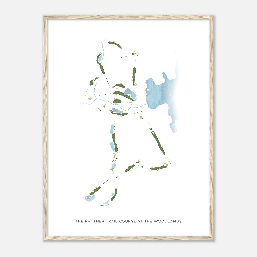 The Panther Trail Course at the Woodlands, Texas - Modern Watercolor ...