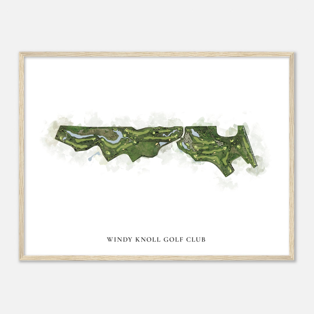 Windy Knoll Golf Club, Ohio - Classic Watercolor Map | Golfer Gift ...