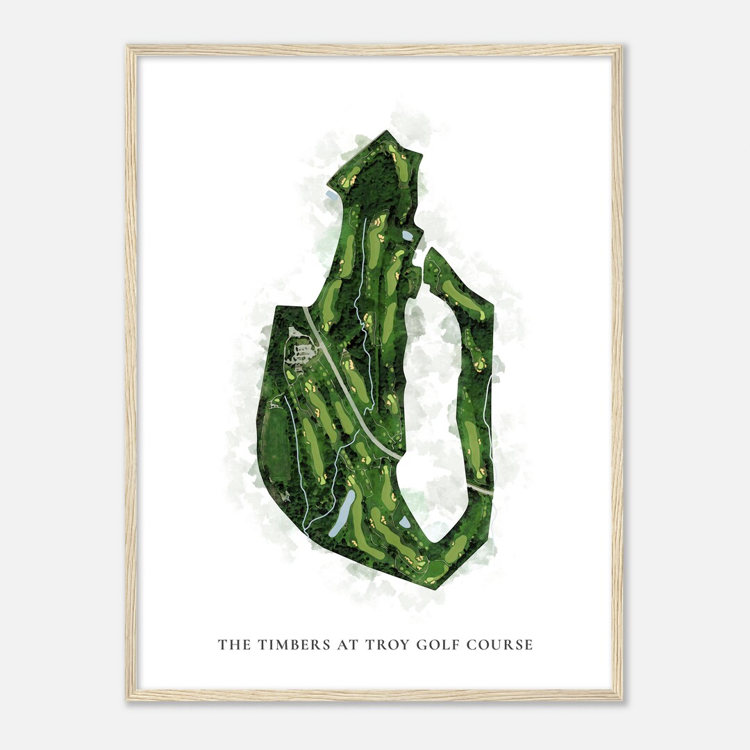 The Timbers at Troy Golf Course, Maryland - Classic Watercolor Map ...