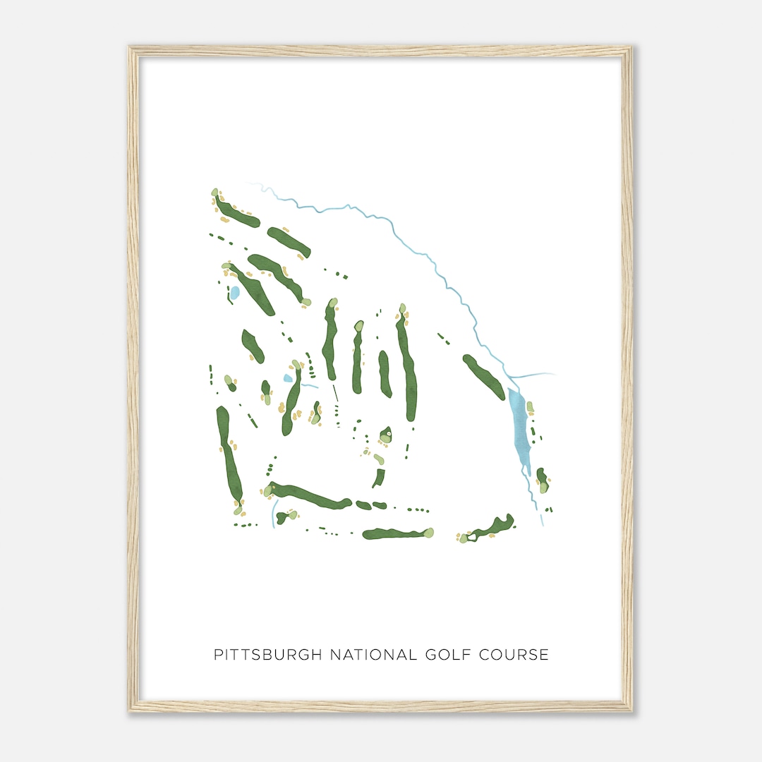 Pittsburgh National Golf Course, Pennsylvania - Modern Watercolor Map ...