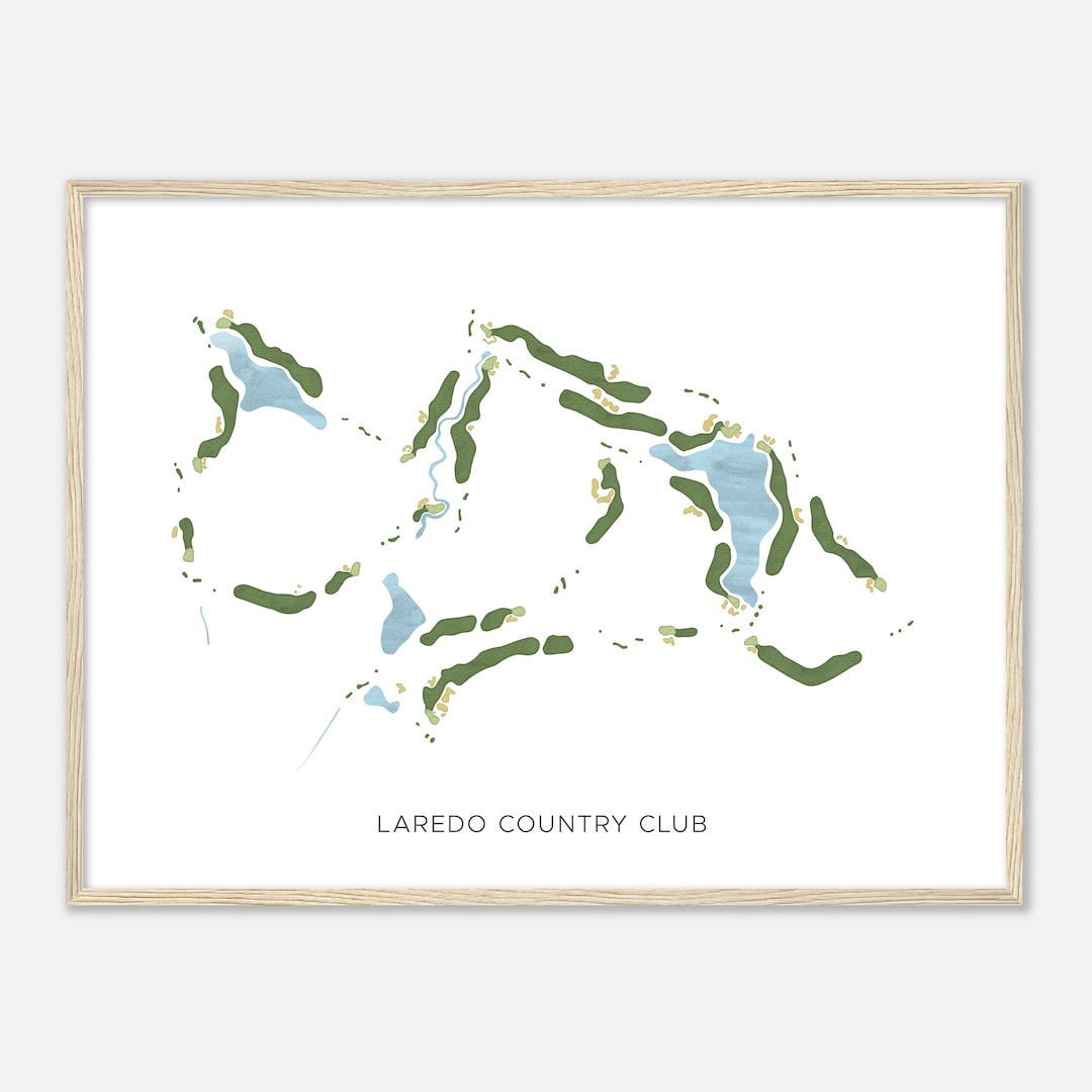 Laredo Country Club, Texas - Modern Watercolor Map | Golfer Gift, Golf ...