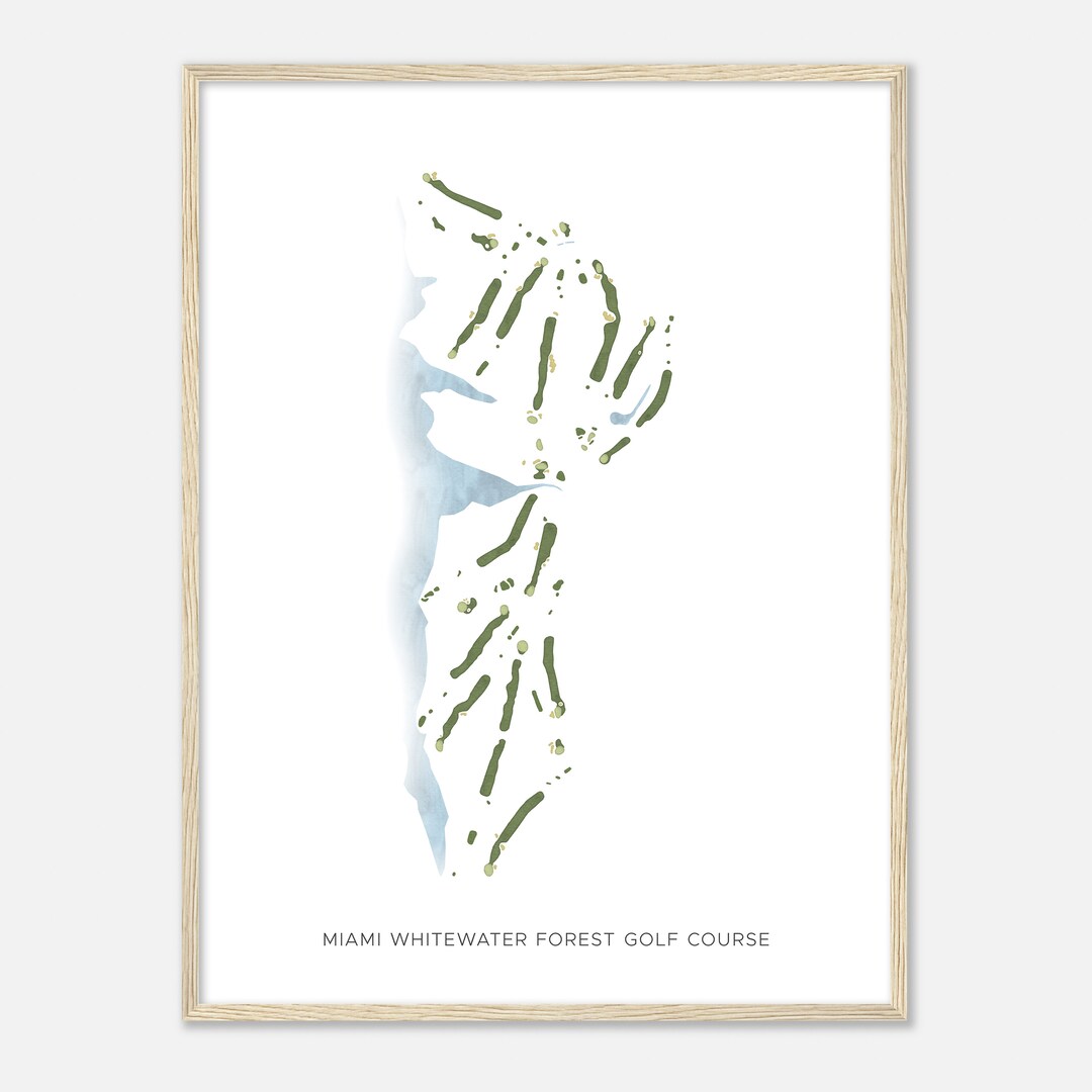 Miami Whitewater Forest Golf Course, Ohio - Modern Watercolor Map ...