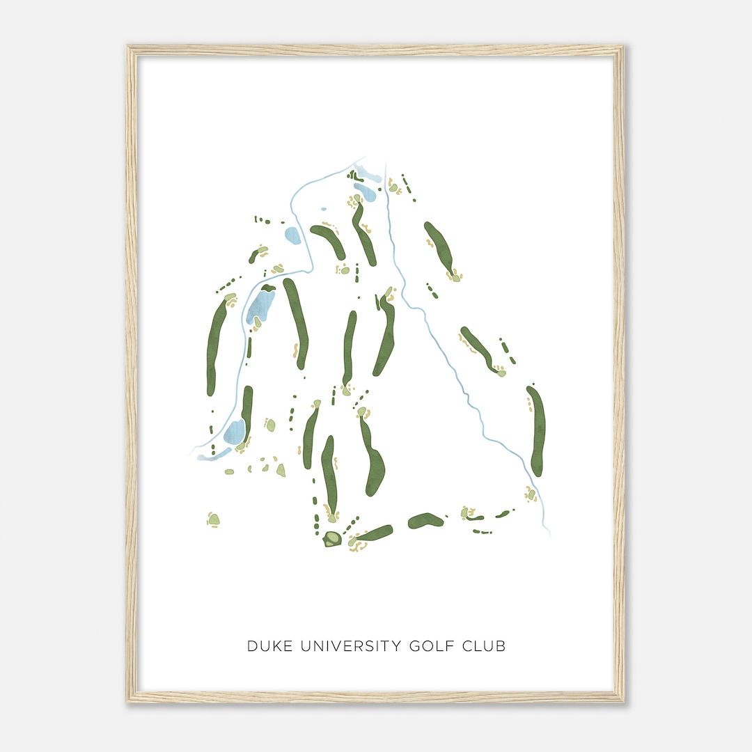 Duke University Golf Club, North Carolina - Modern Watercolor Map ...