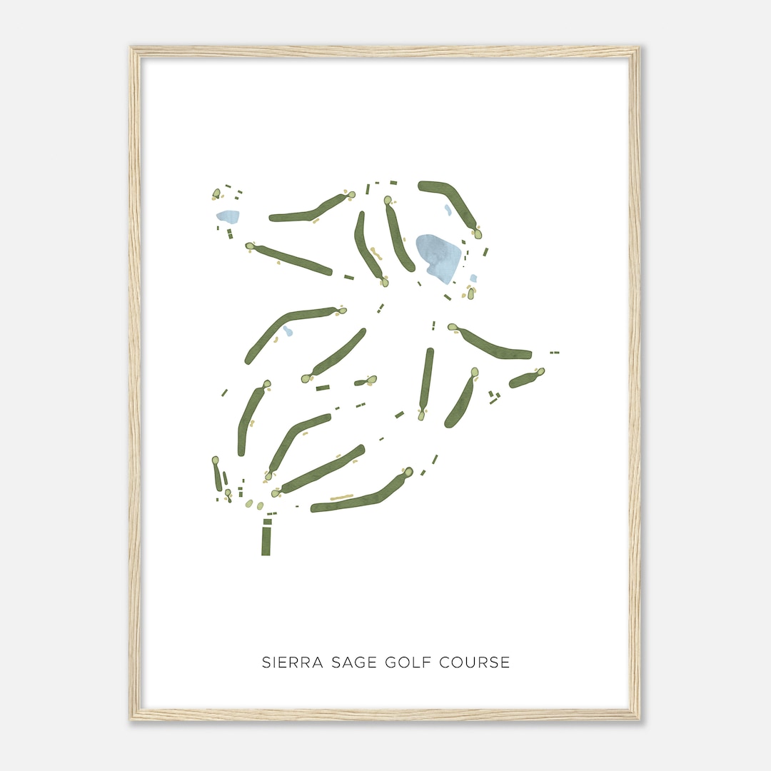 Sierra Sage Golf Course, Nevada - Modern Watercolor Map | Golfer Gift ...