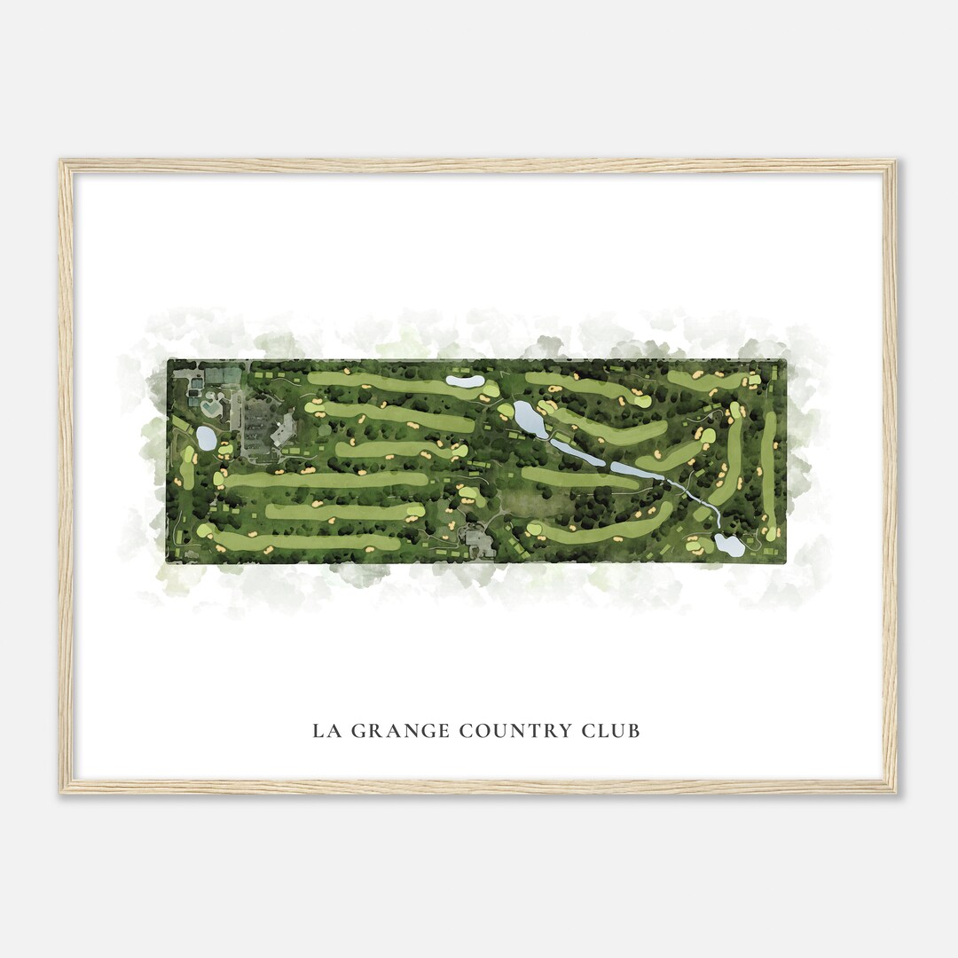 La Grange Country Club, Illinois - Classic Watercolor Map | Golfer Gift ...