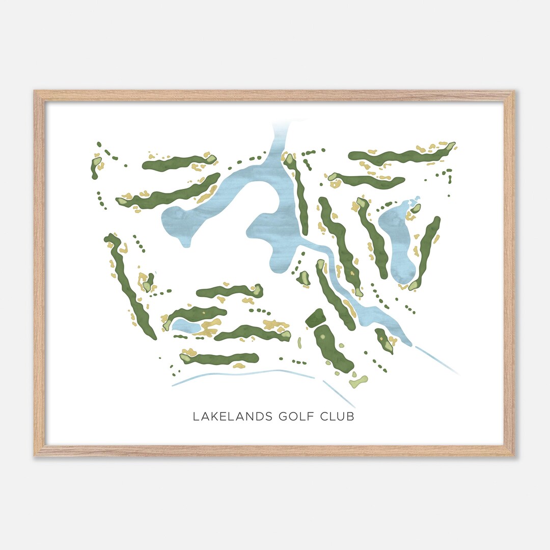Lakelands Golf Club, Australia - Modern Watercolor Map | Golfer Gift ...