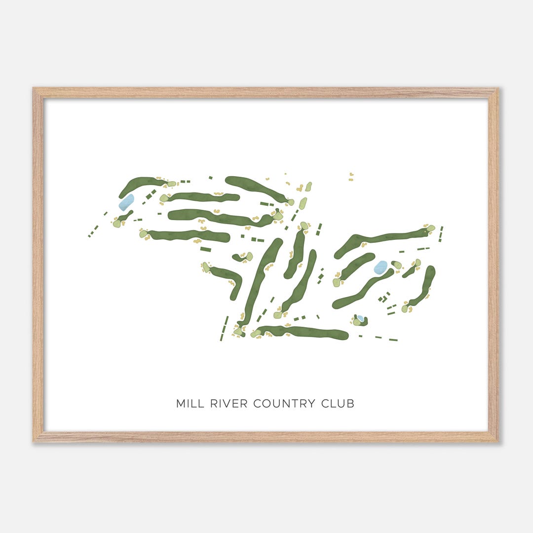 Mill River Country Club in Oyster Bay, New York - Modern Watercolor Map ...