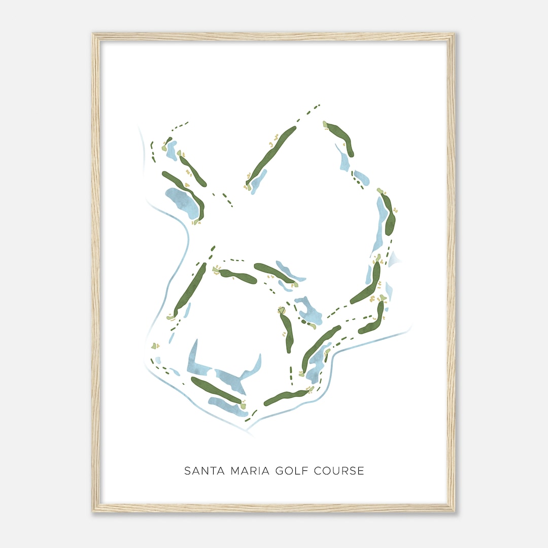 Santa Maria Golf Course, Louisiana - Modern Watercolor Map | Golfer ...
