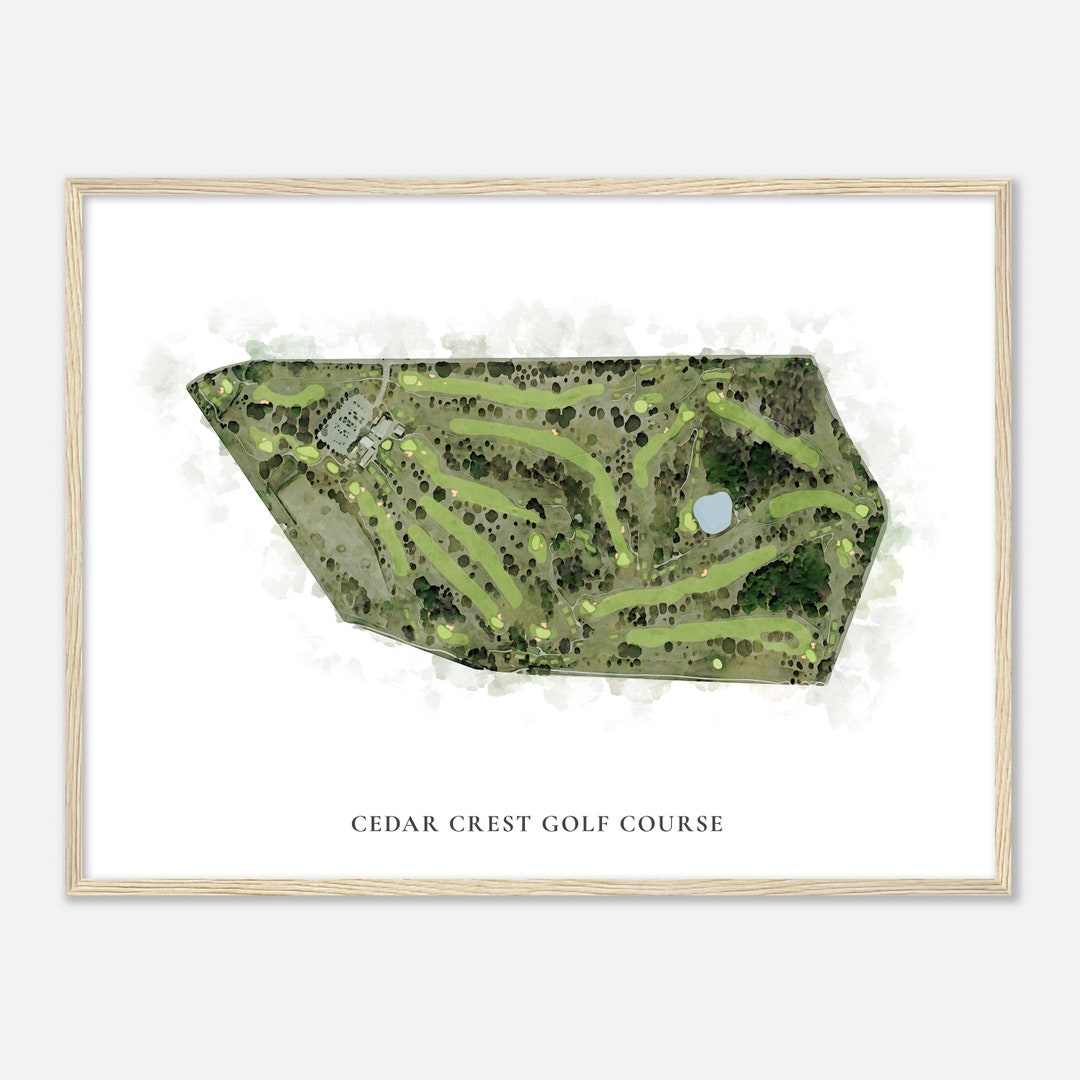 Cedar Crest Golf Course, Texas - Classic Watercolor Map | Golfer Gift ...