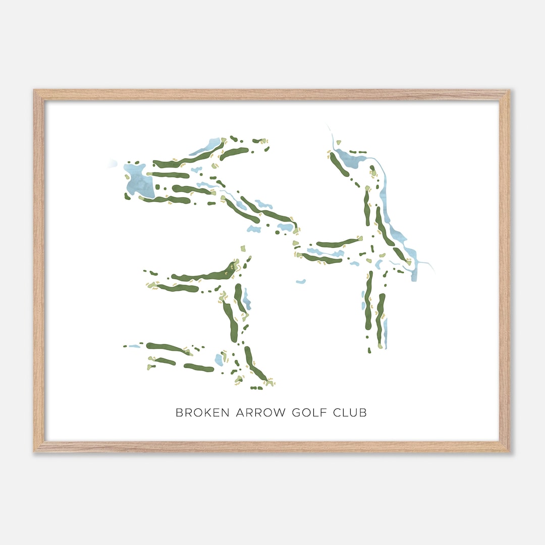 Broken Arrow Golf Club in Lockport, Illinois - Modern Watercolor Map ...