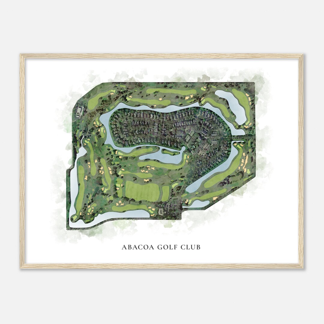 Abacoa Golf Club, Florida - Classic Watercolor Map | Golfer Gift, Golf ...