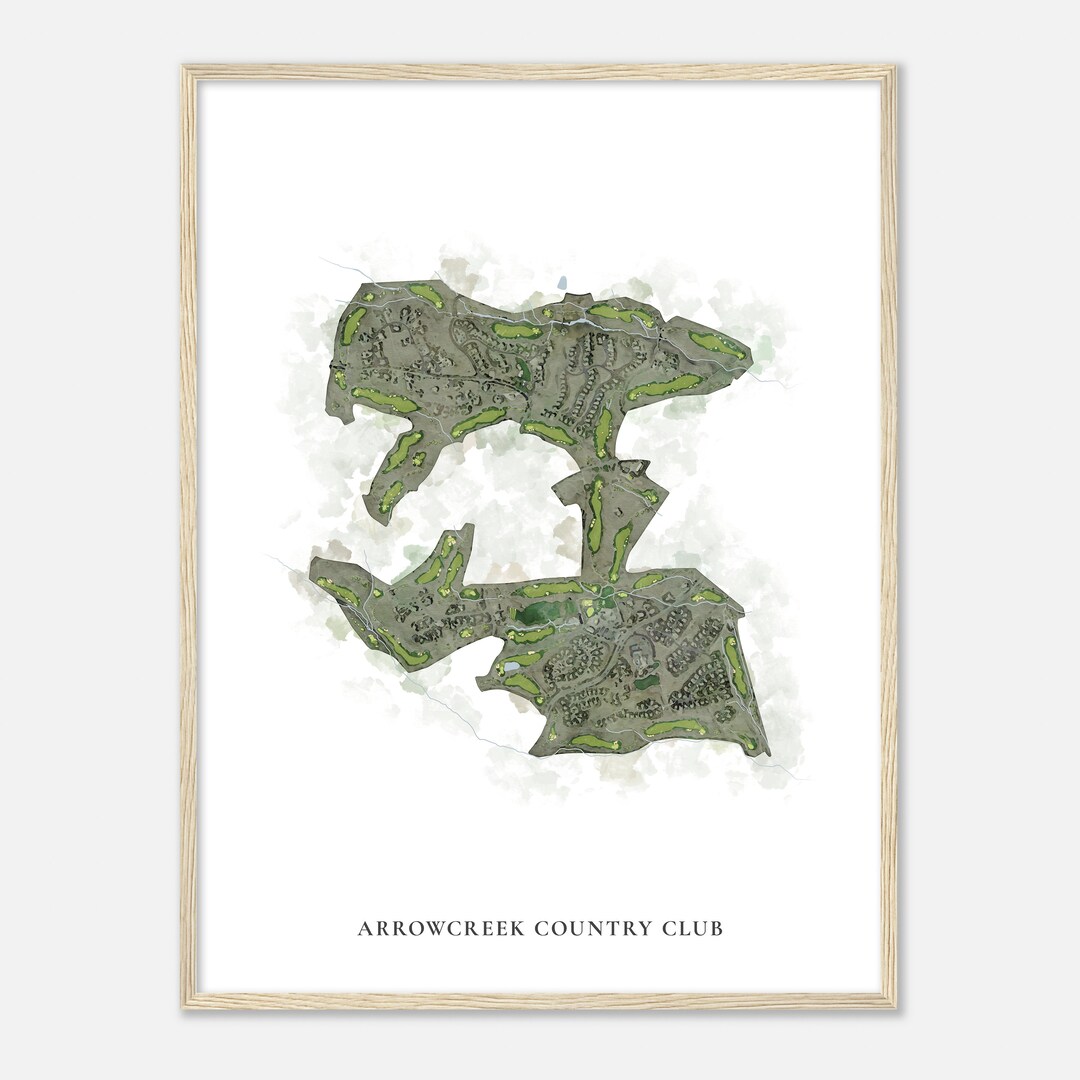 Arrowcreek Country Club, Nevada - Classic Watercolor Map | Golfer Gift ...