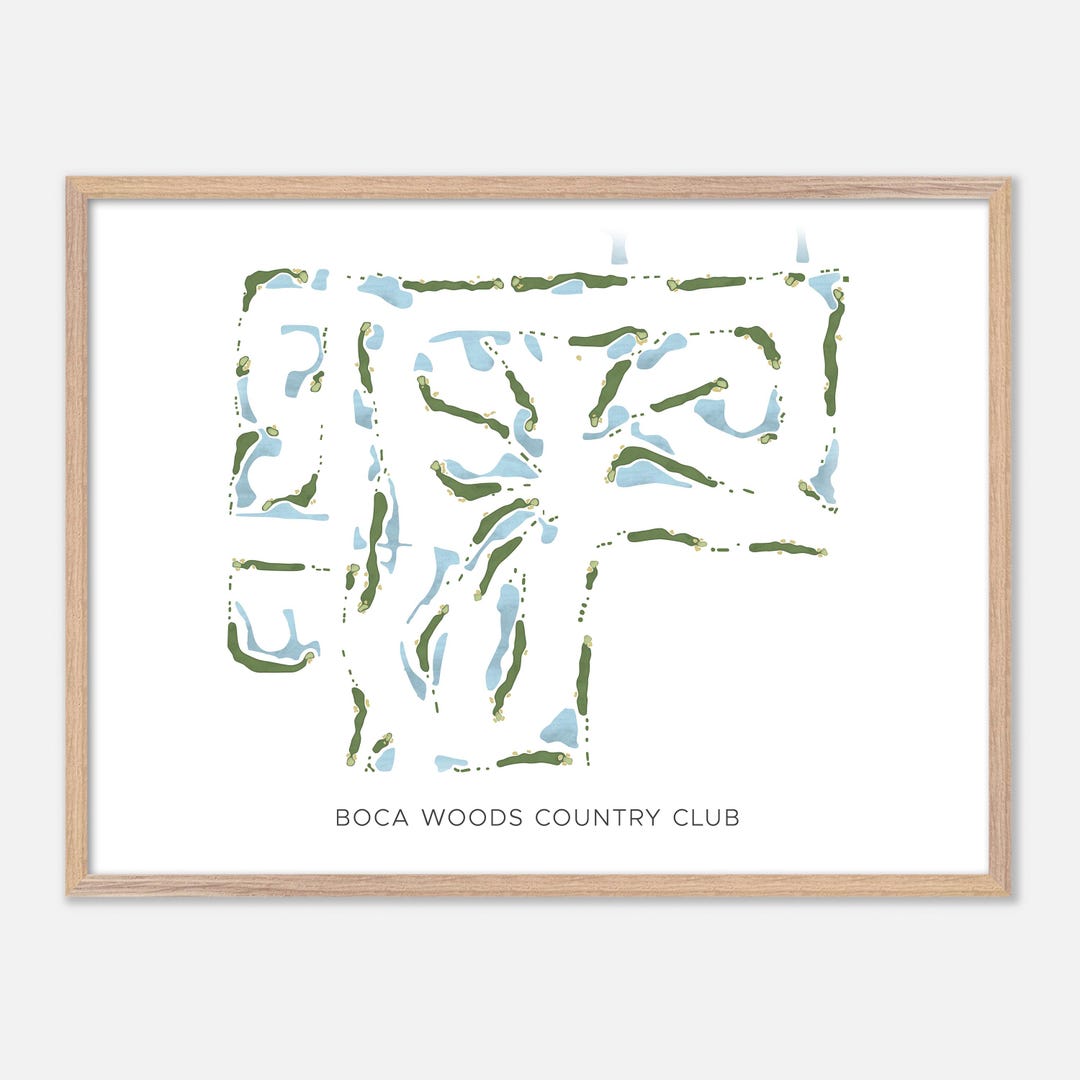 Boca Woods Country Club in Boca Raton, Florida - Modern Watercolor Map ...