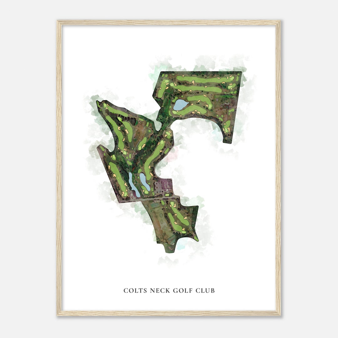 Colts Neck Golf Club, New Jersey - Classic Watercolor Map | Golfer Gift ...