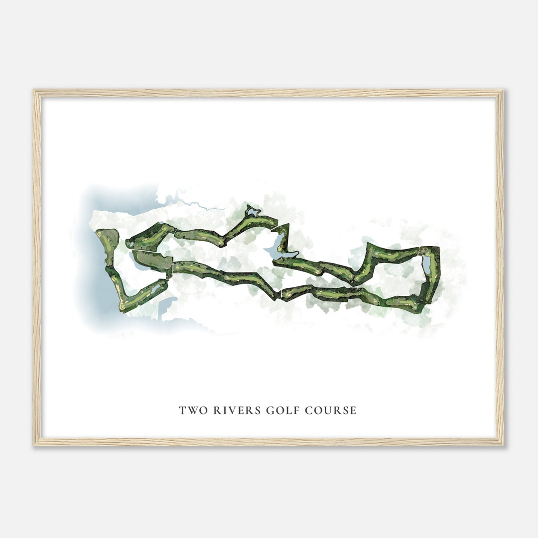 Two Rivers Golf Course, Virginia - Classic Watercolor Map | Golfer Gift ...